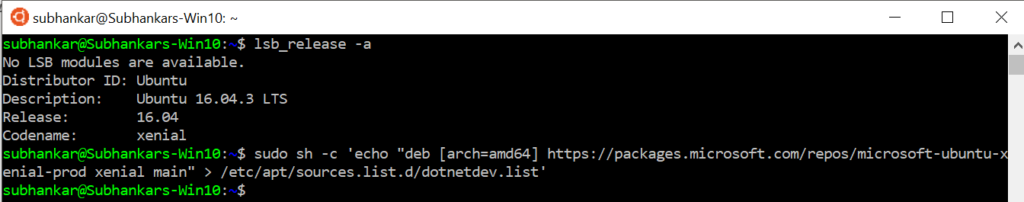 Windows Subsystem for Linux - build ASP.NET Core MVC web application